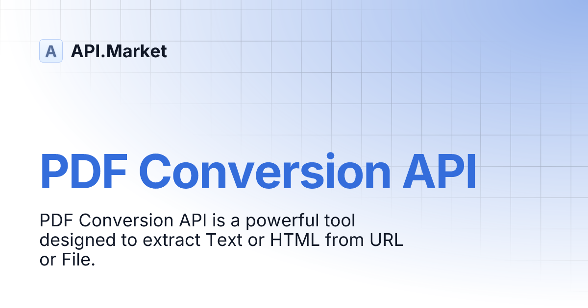 PDF Conversion API | API.Market