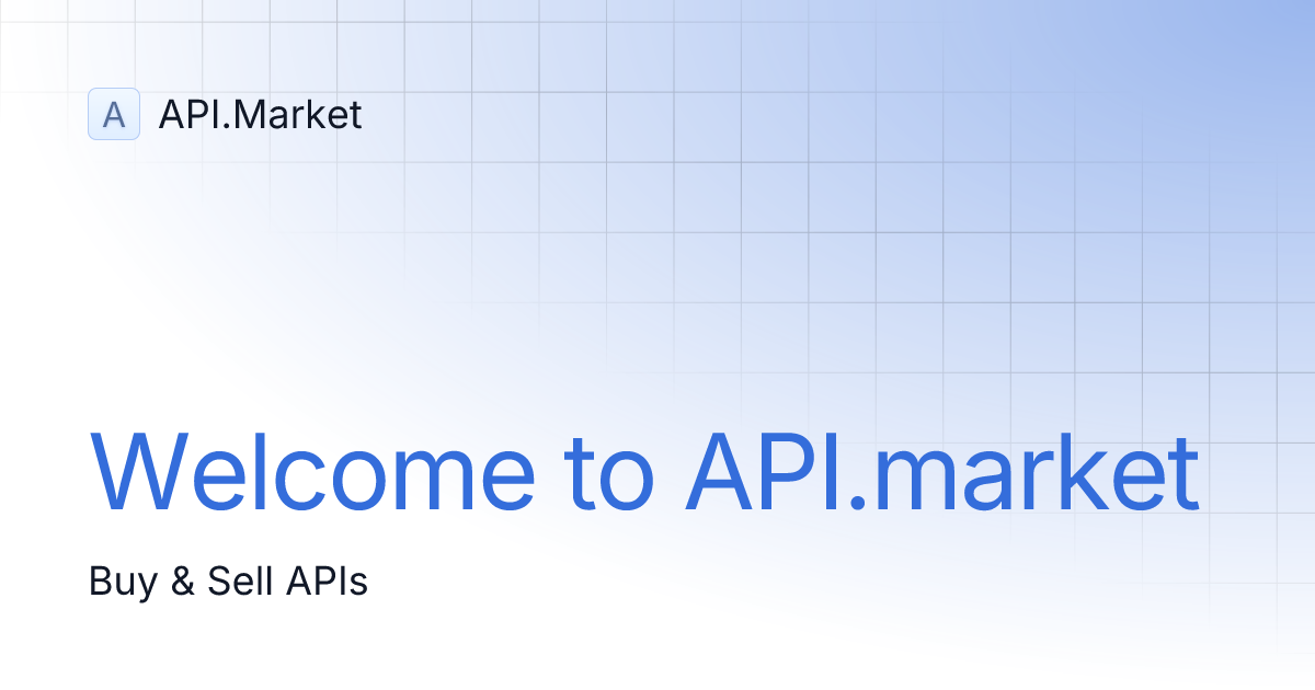 Welcome to API.market | API.Market