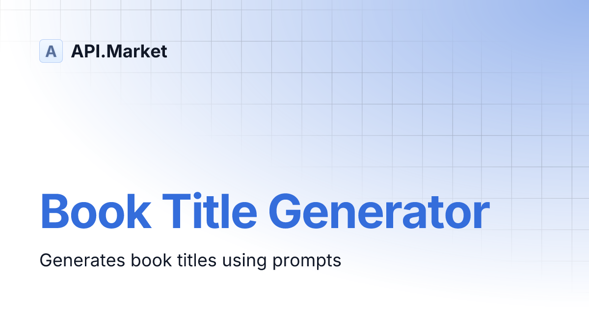 Book Title Generator | API.Market